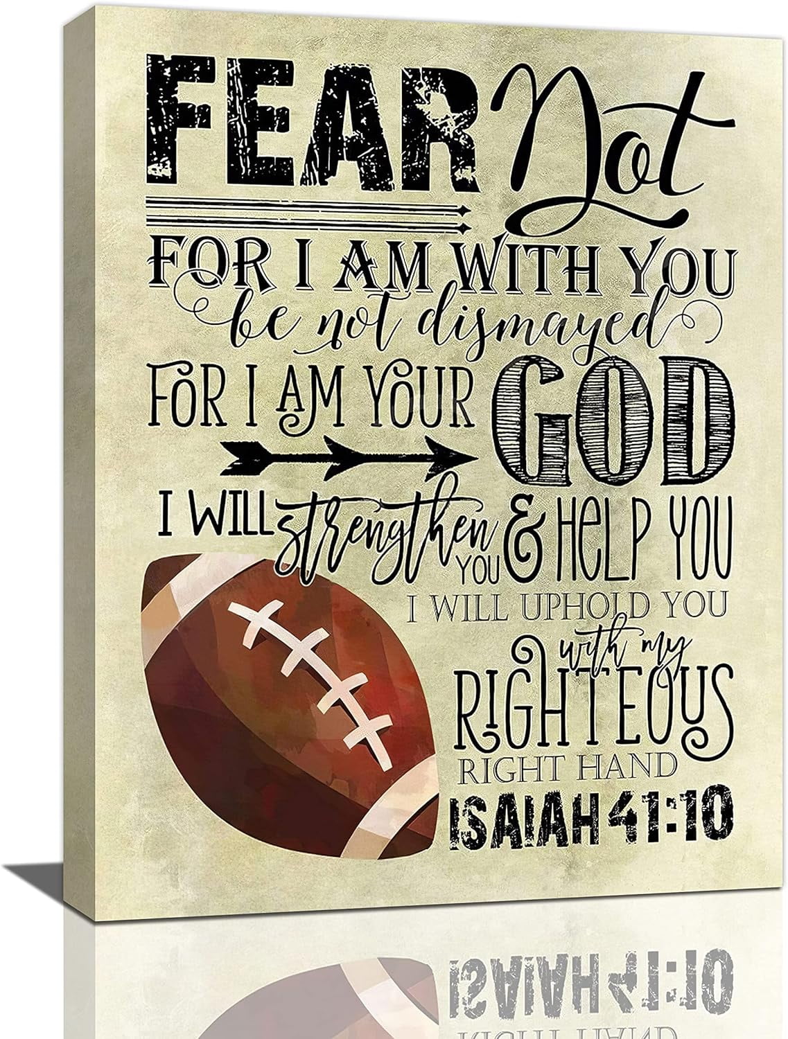 Inspirational Football Wall Art Bible Verse Motivational Quotes ...