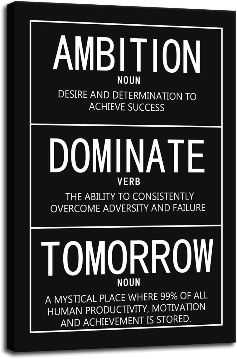 Inspirational Framed Office Canvas Wall Art Motivational Positive ...