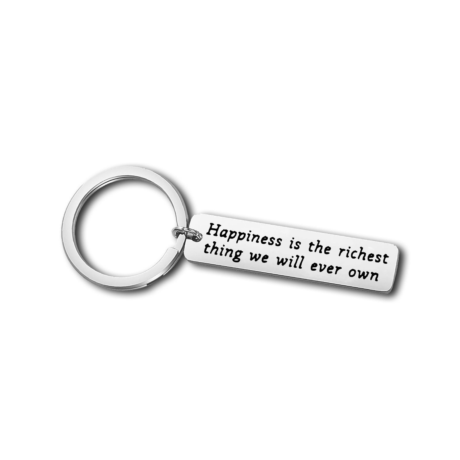 Inspirational Gift Encouragement Keychain Happiness is The Richest ...