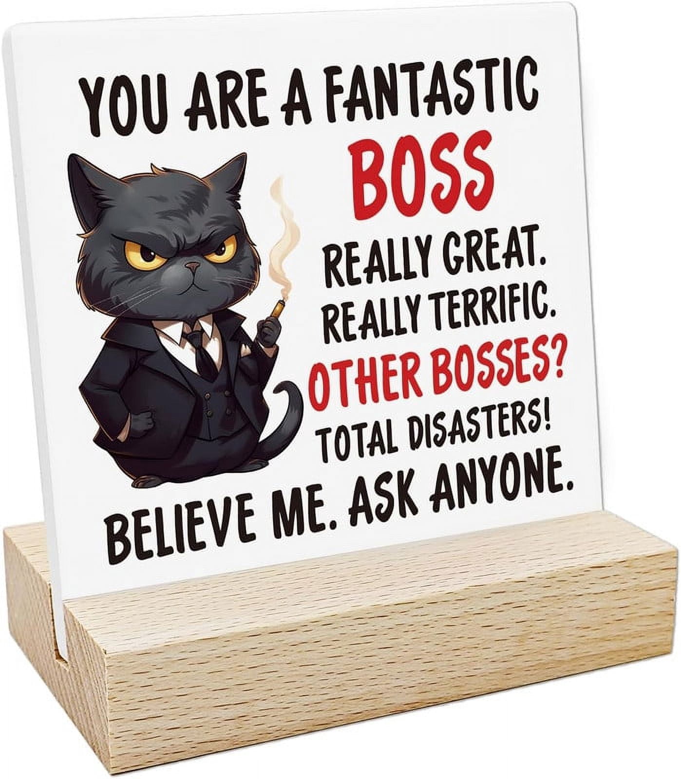 Inspirational Gifts For Boss Black Cat Boss Ceramic Sign Keepsake Thank ...