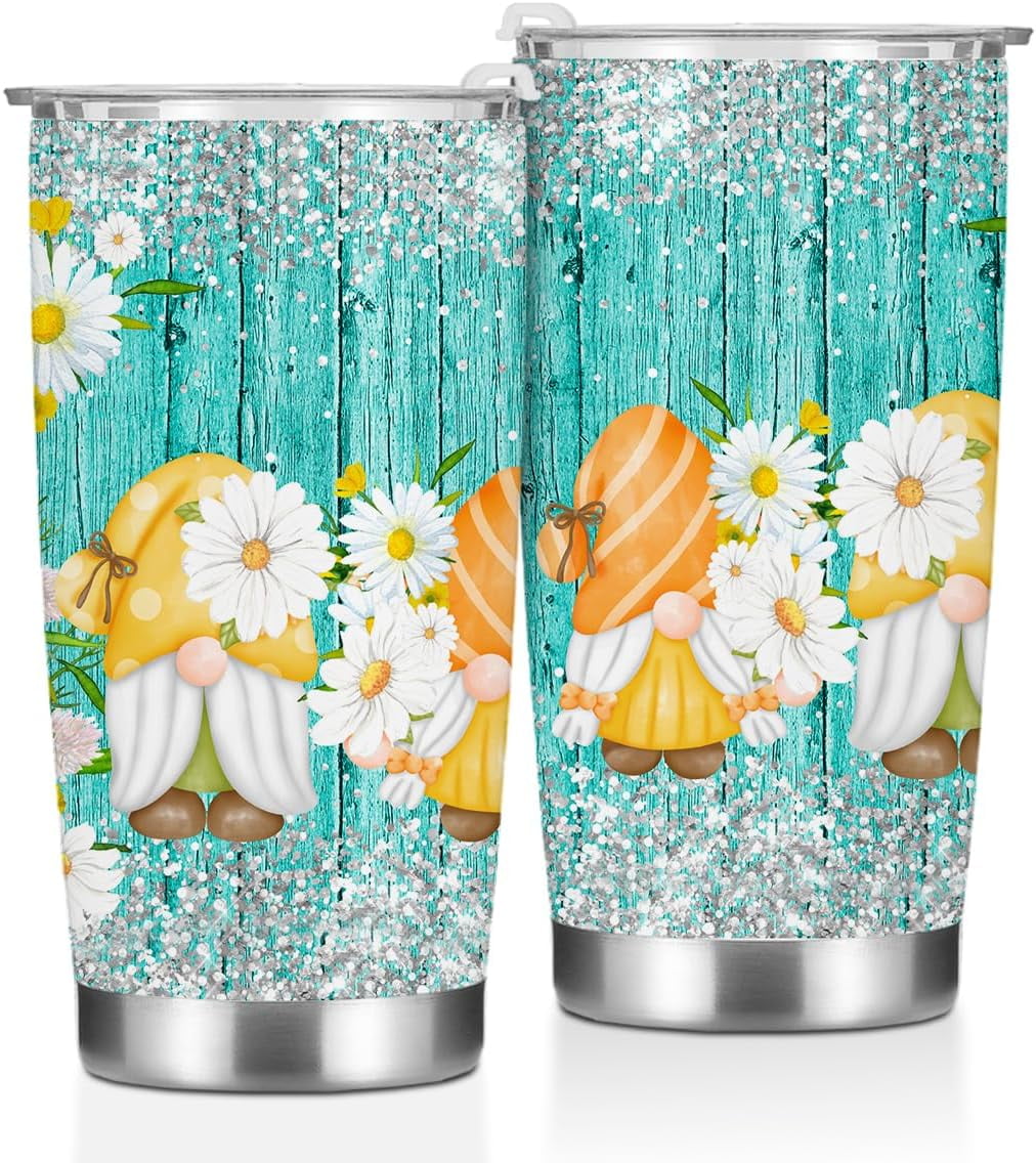 Inspirational Gifts for Women Tumbler, Positive Gnome Daisy Gifts for ...