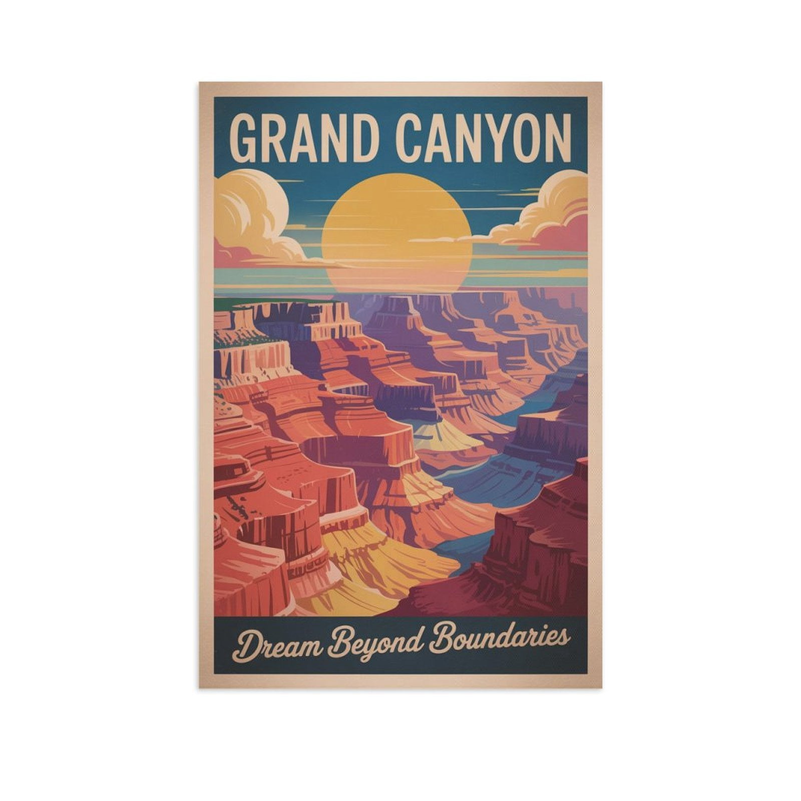 Inspirational Grand Canyon Retro Travel Motivational Wall Art Poster ...