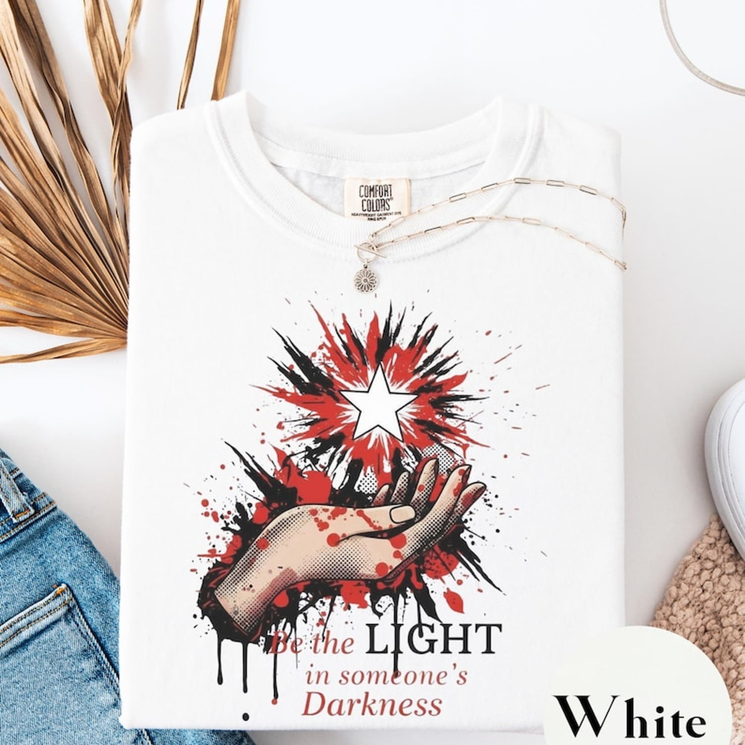 Inspirational Graphic T-S1Hirt Light in Darkness Quote, T1EE - Walmart.com