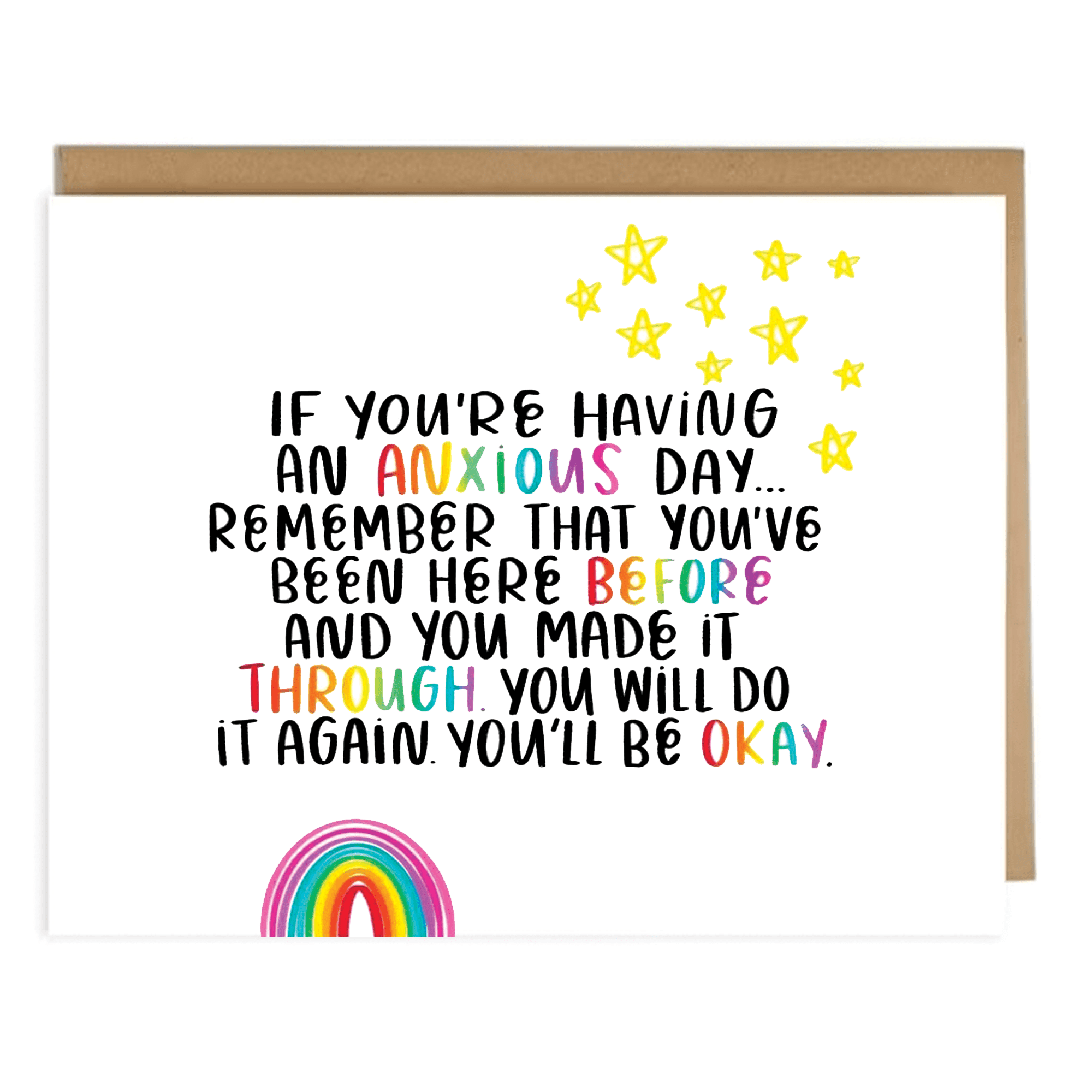 Inspirational Greeting Card for Anxious Days – Motivational Quote with ...
