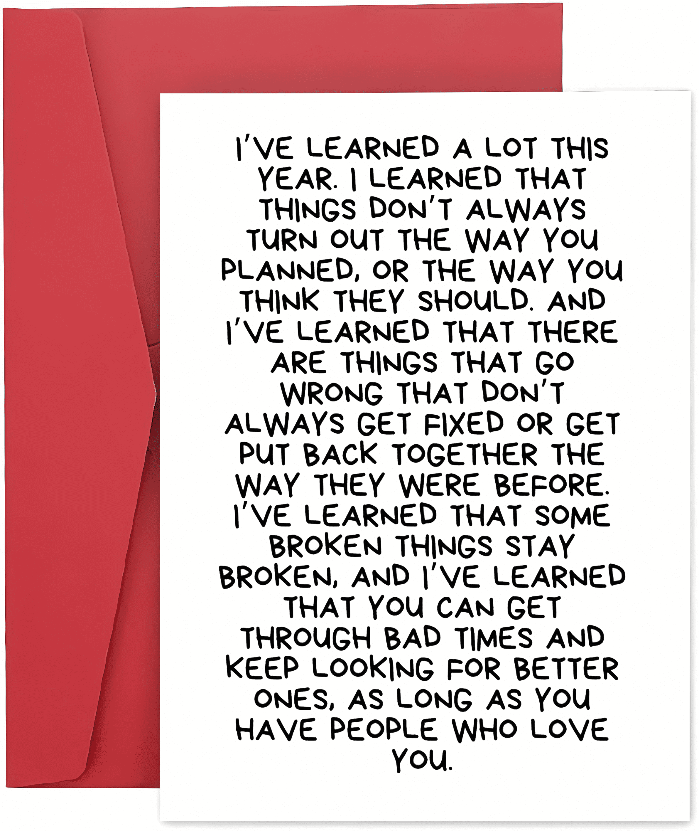 Inspirational Greeting Card – “Lessons Learned” Quote – Blank Inside ...