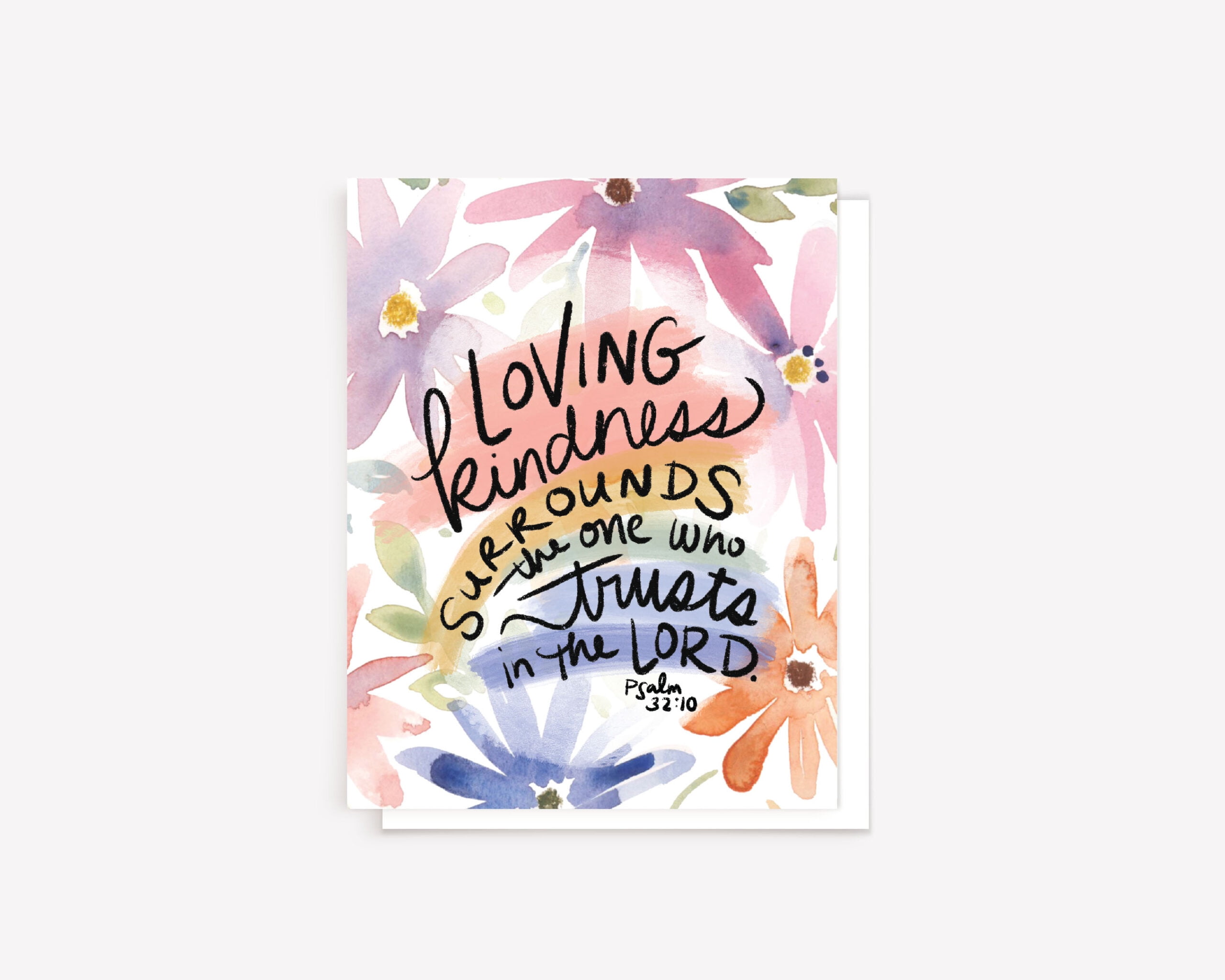 Inspirational Greeting Card – “Loving Kindness Surrounds” Floral Design ...