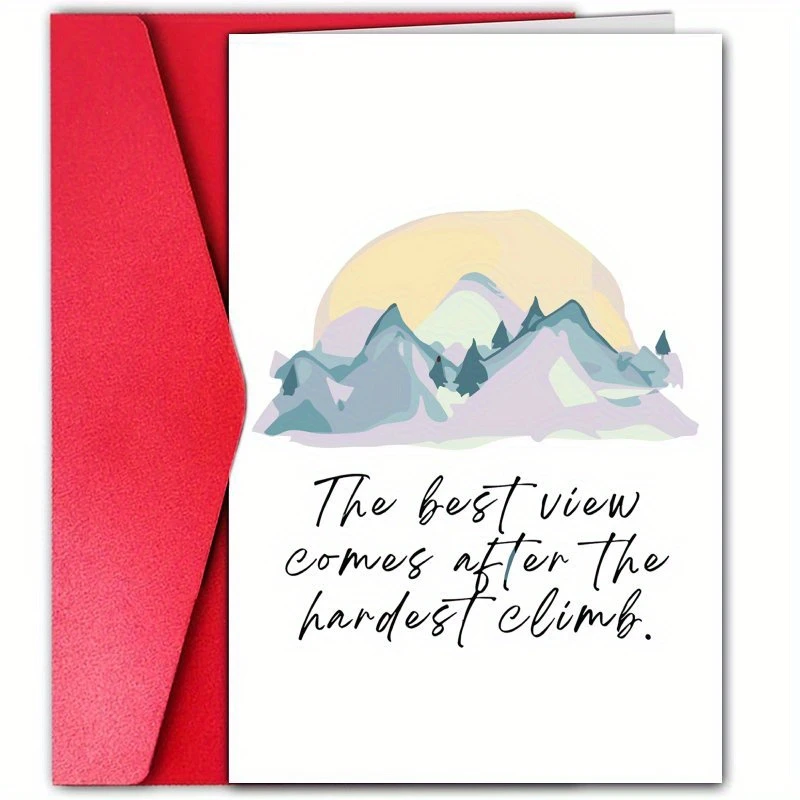 Inspirational Greeting Card – “The Best View Comes After the Hardest ...