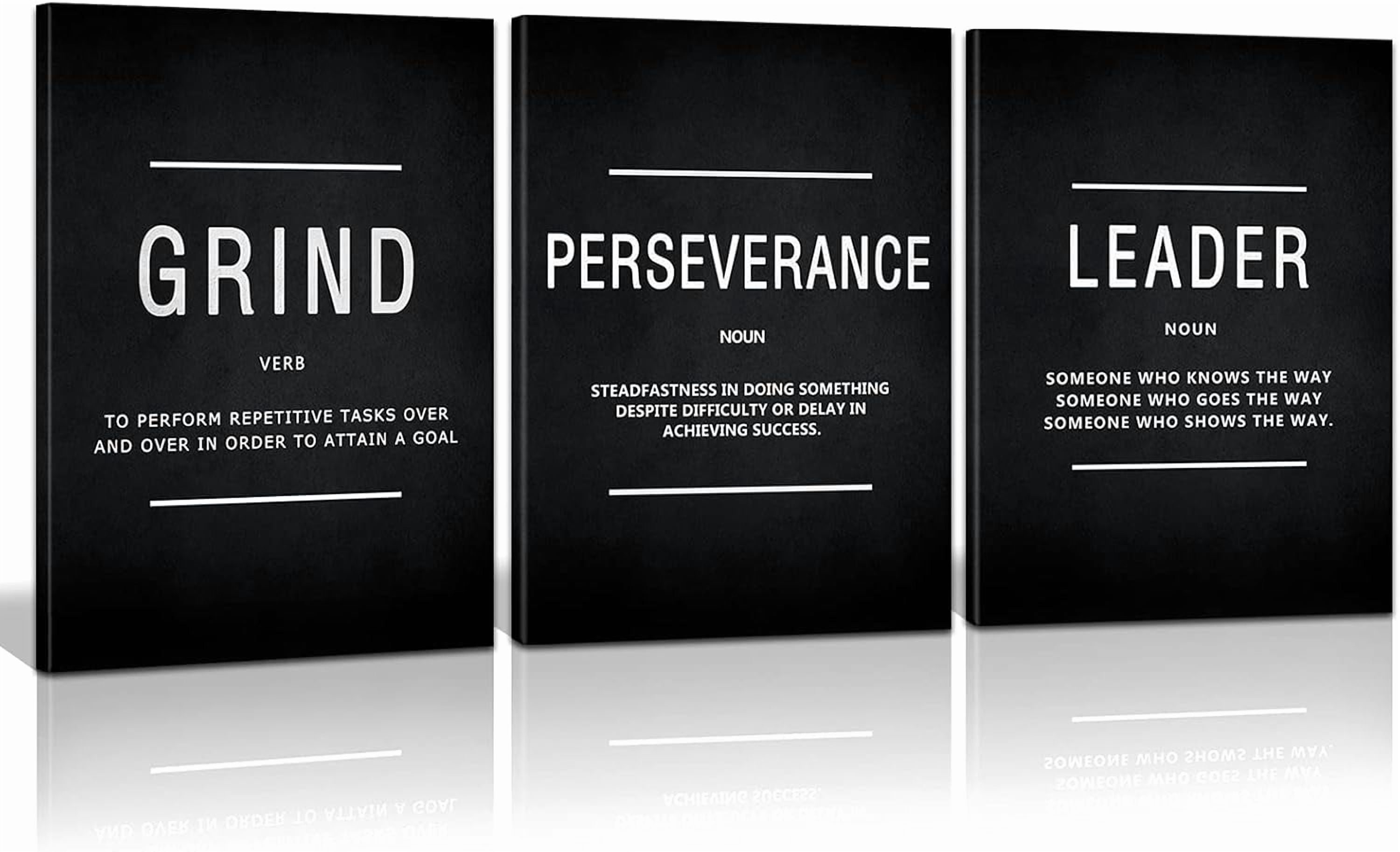 Inspirational Grind Wall Art for Home Office Workplace, Perseverance ...