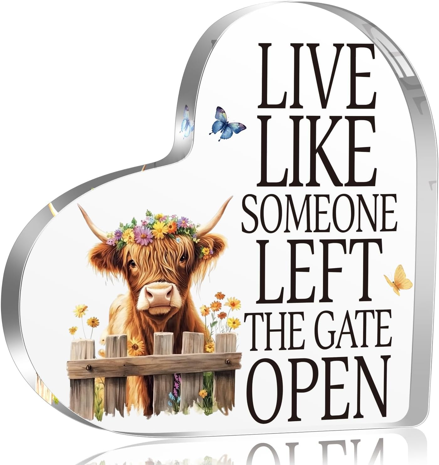 Inspirational Highland Cow Gifts for Women, Live Like Someone Left The ...