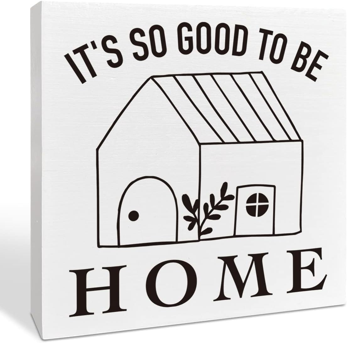Inspirational Home Wooden Box Sign It's So Good To Be Home Motivational ...
