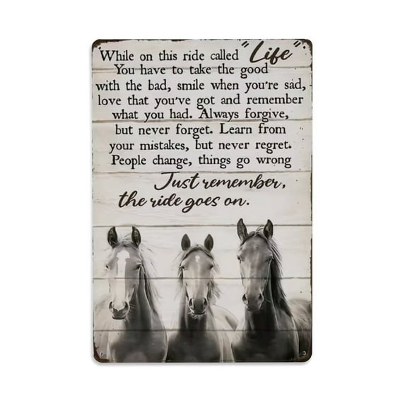 Inspirational Horseback Riding Quote Tin Sign Vintage Metal Poster ...