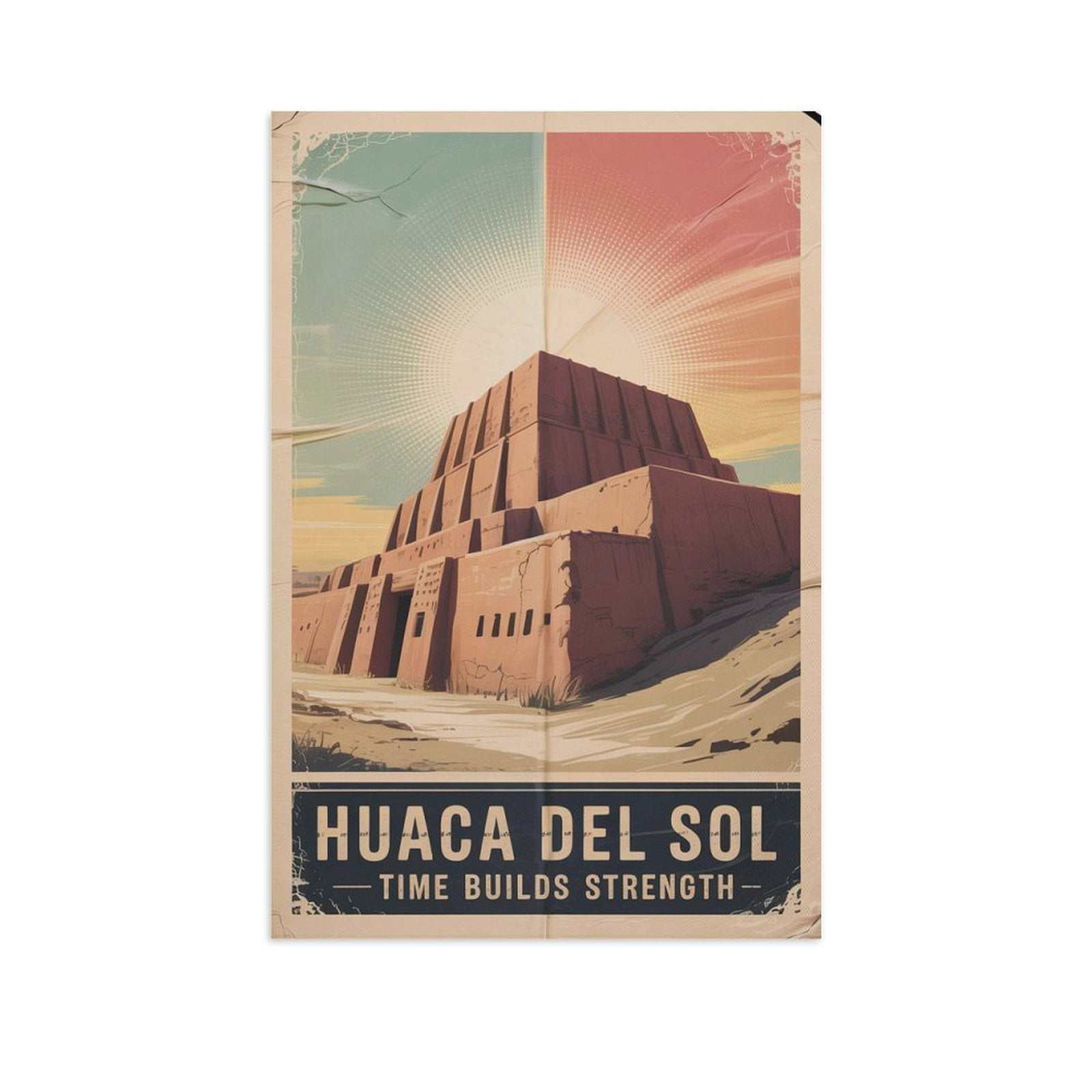 Inspirational Huaca Del Sol Poster Retro Motivational Vintage Travel ...