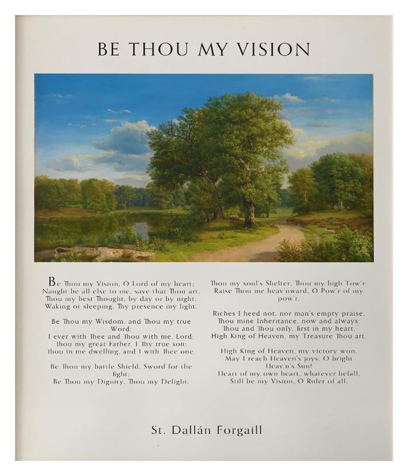 Inspirational Hymn Music Sheet Poster | Nature Landscape and Faith ...
