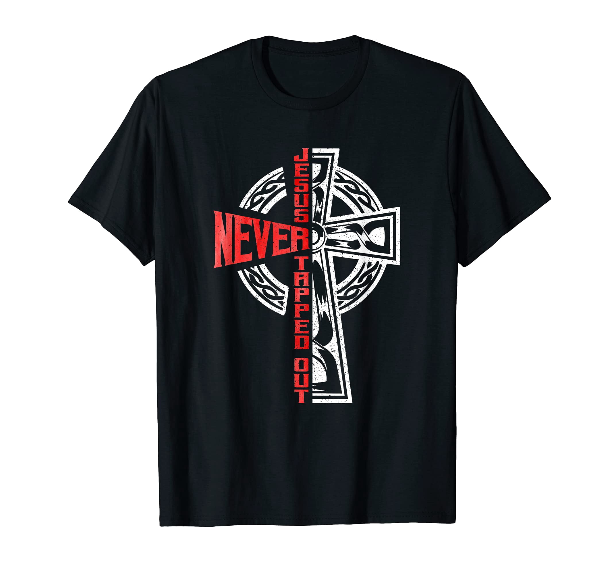 Inspirational Jesus Never Tapped Out Cross Design T-Shirt for Faith and ...