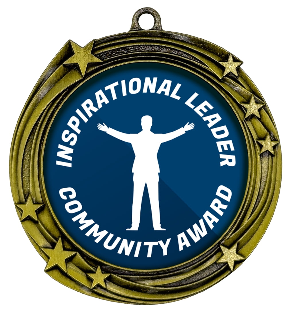 Inspirational Leader Community Award Star Design Medal | Volunteer and ...