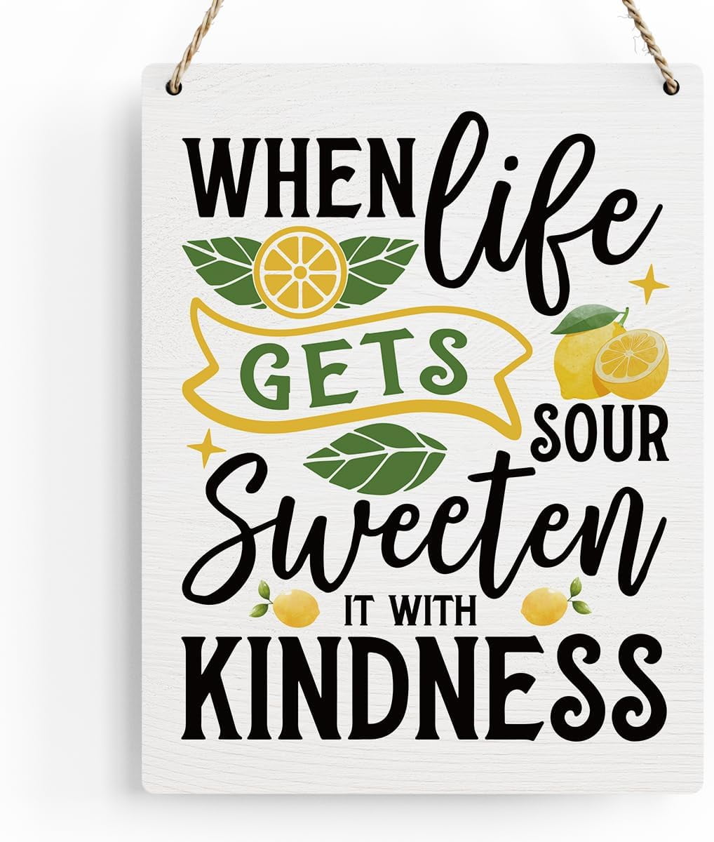 Inspirational Lemon Wall Decor When Life Gets Sour Sweeten It With ...