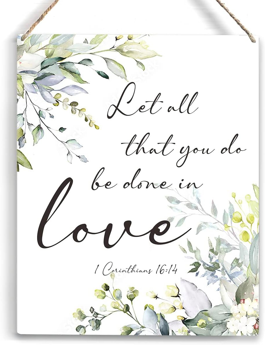 Inspirational Let All That You Do Be Done in Love Bible Verse Wood Sign ...