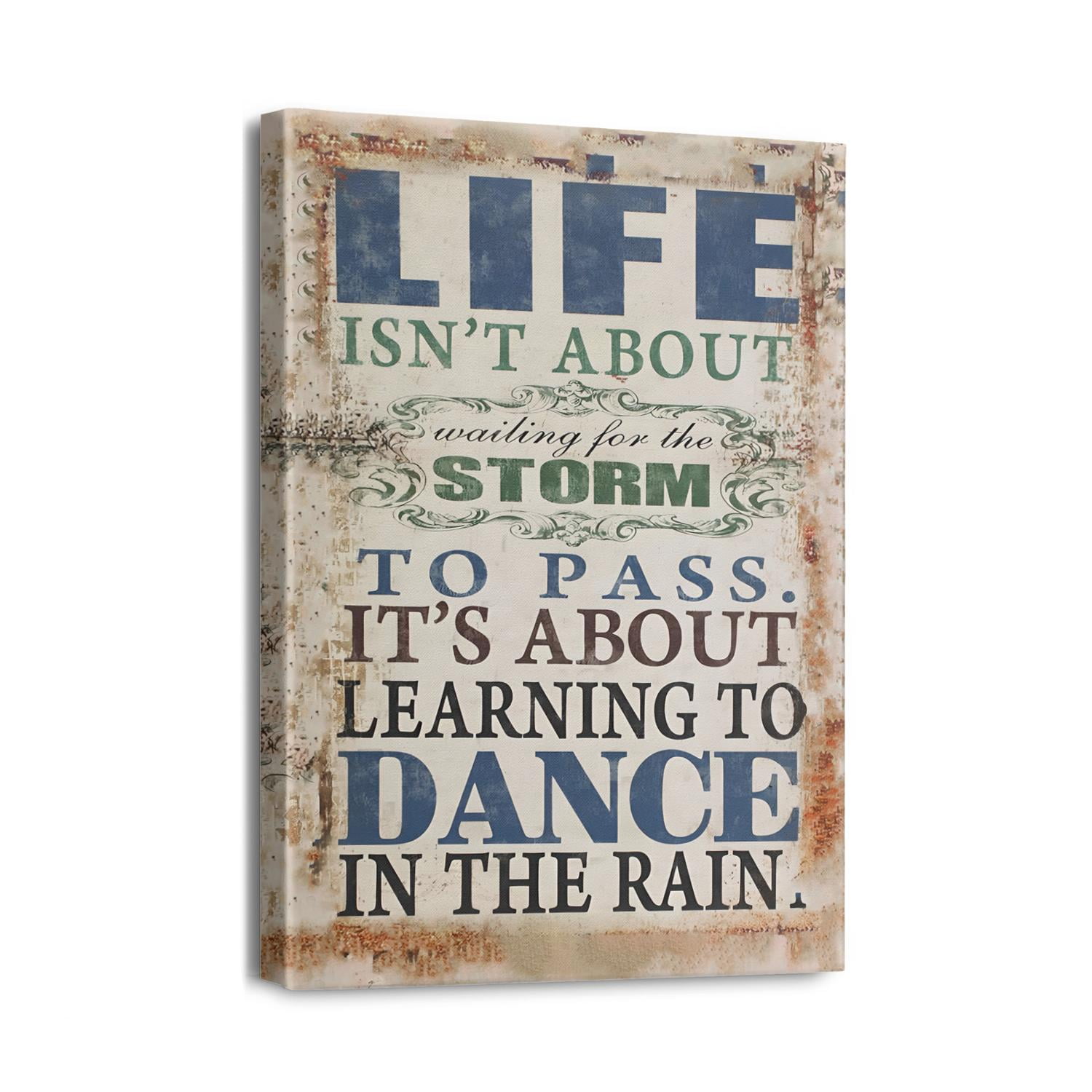 Inspirational Life Quote Canvas Wall Art Life isn't About Waiting for ...