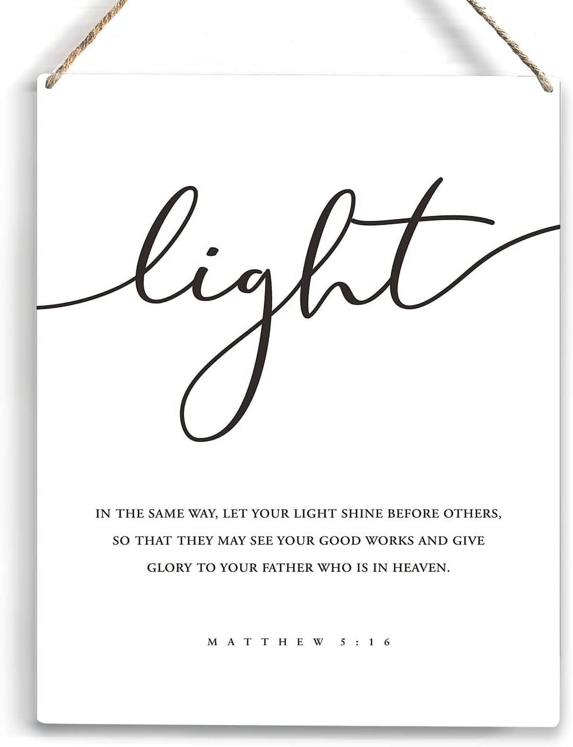 Inspirational Light in the Same Way Bible Verse Wood Sign Rustic ...