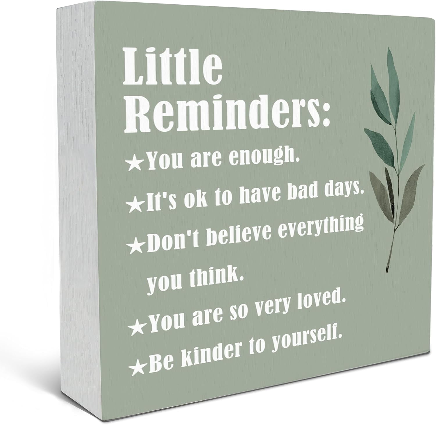 Inspirational Little Reminders Wood Box Sign Desk Decor, Inspirational ...