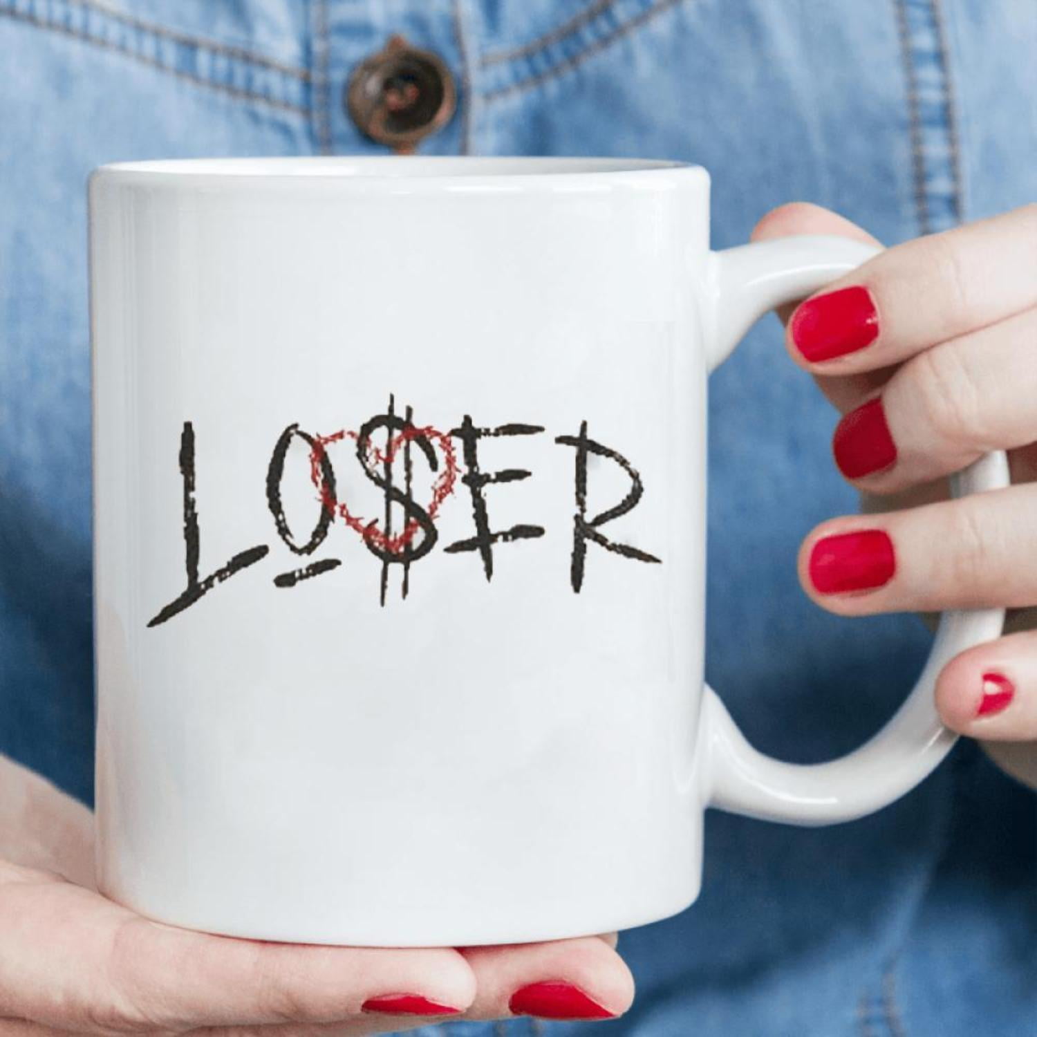 Inspirational Loser Graphic Ceramic Mug Insulated Reusable Coffee Cup ...