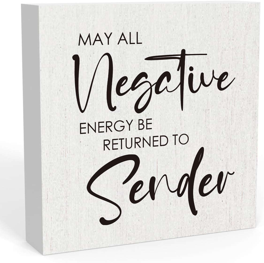Inspirational May All Negative Energy Be Returned to Sender Wooden Box ...