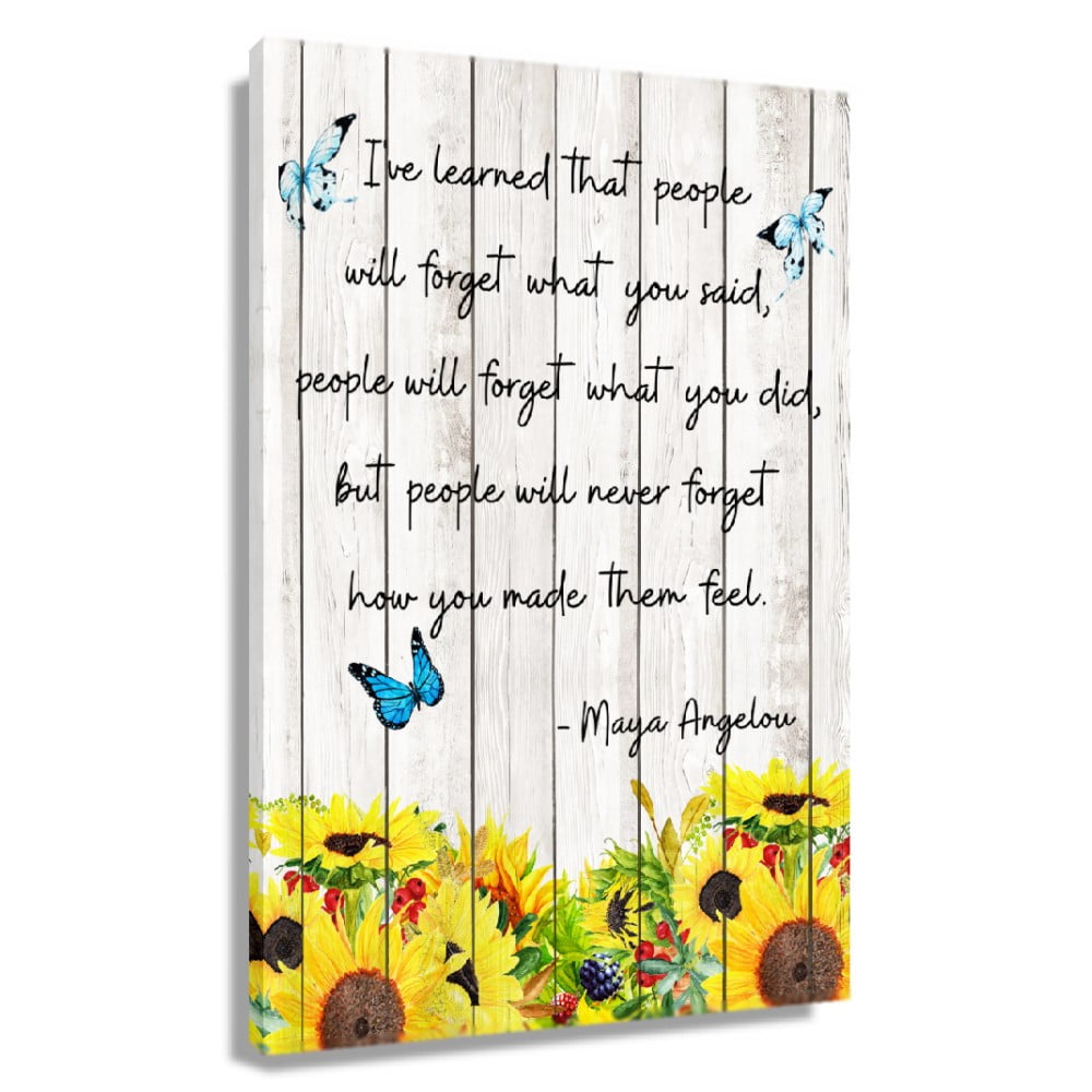 Inspirational Maya Angelou Quote Wall Art Sunflower Wall Art Prints ...