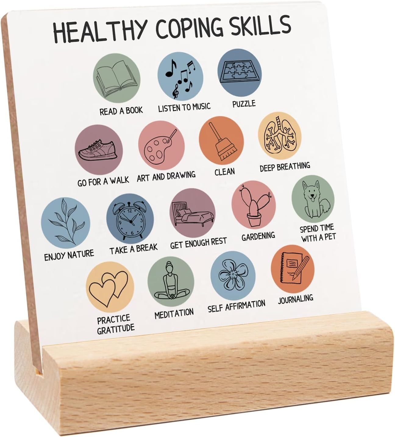 Inspirational Mental Health Wooden Sign with Wooden Stand, Health ...