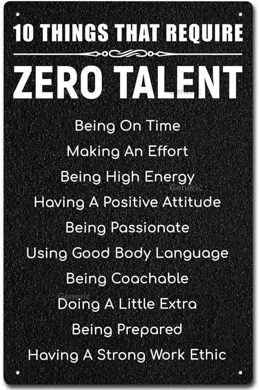 Inspirational Metal Sign for Office - 10 Things That Require Zero ...