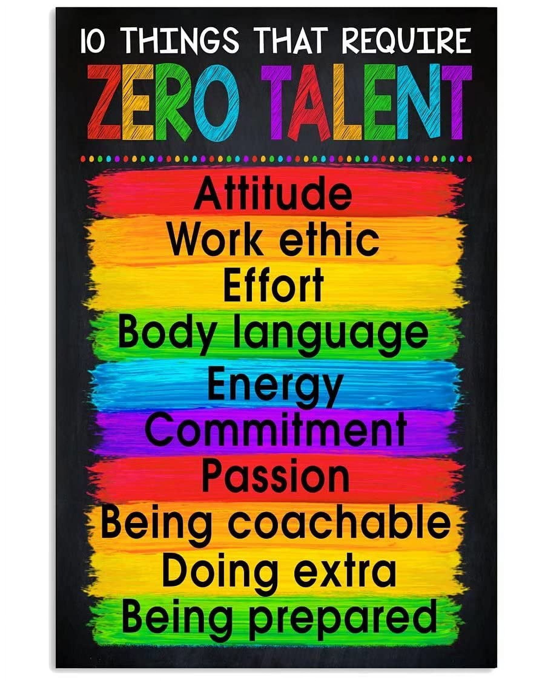 Inspirational Metal Signs 10 Things That Require Zero Talent Posters ...