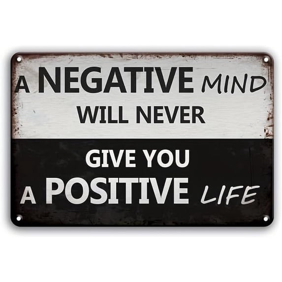 Inspirational Metal Tin Sign Motivational Wall Decor 8 x 12 Inch Black ...