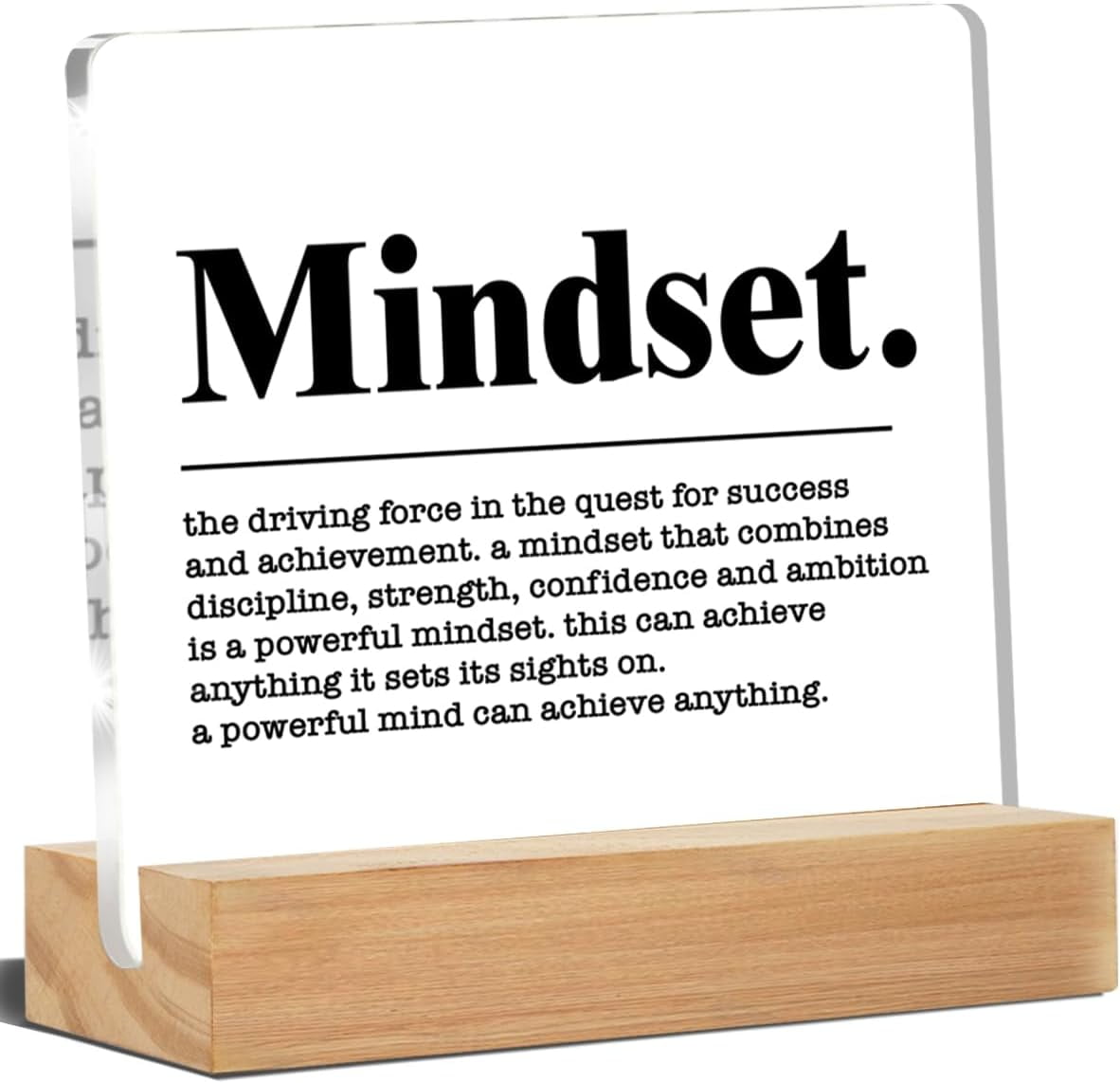Inspirational Mindset Desk Decor Mindset Definition Acrylic Desk Plaque ...