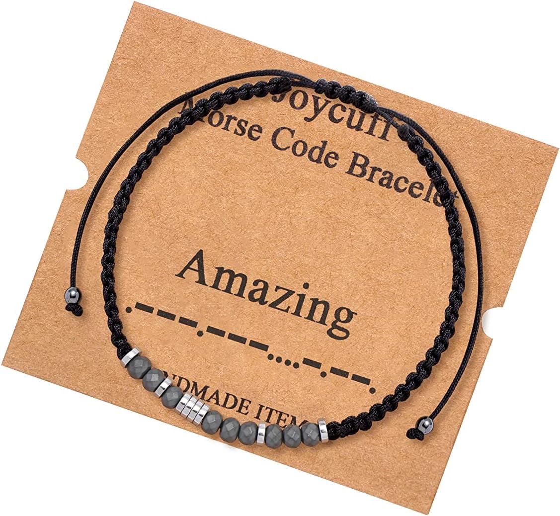 Inspirational Morse Code Bracelets For Women Men Birthday Christmas ...