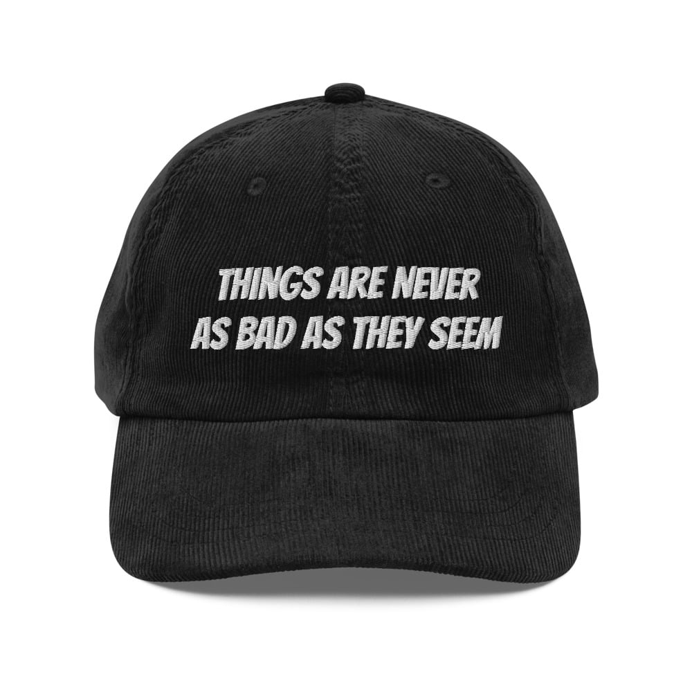 Inspirational Motivational Embroidered Vintage Corduroy Cap, Things Are ...