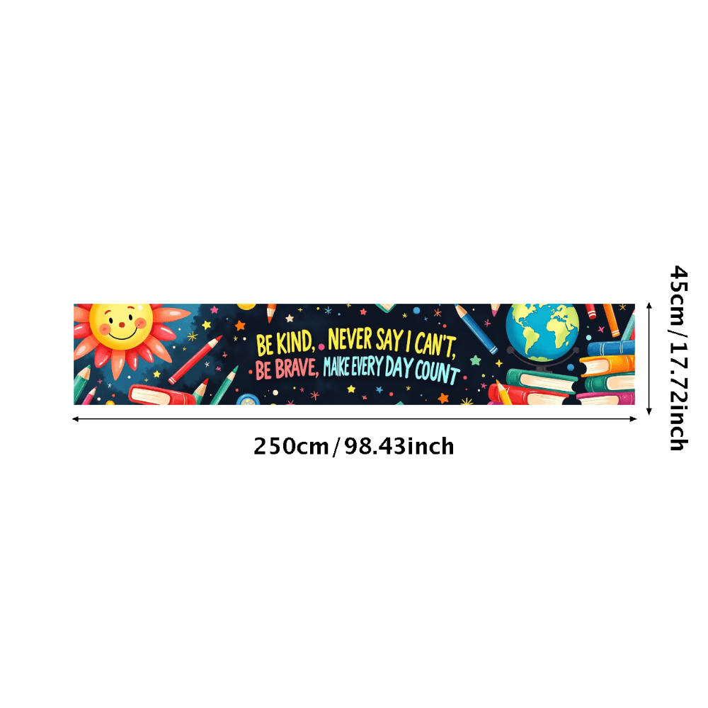 Inspirational Motivational Quote Banner with Sun Globe Pencils and ...
