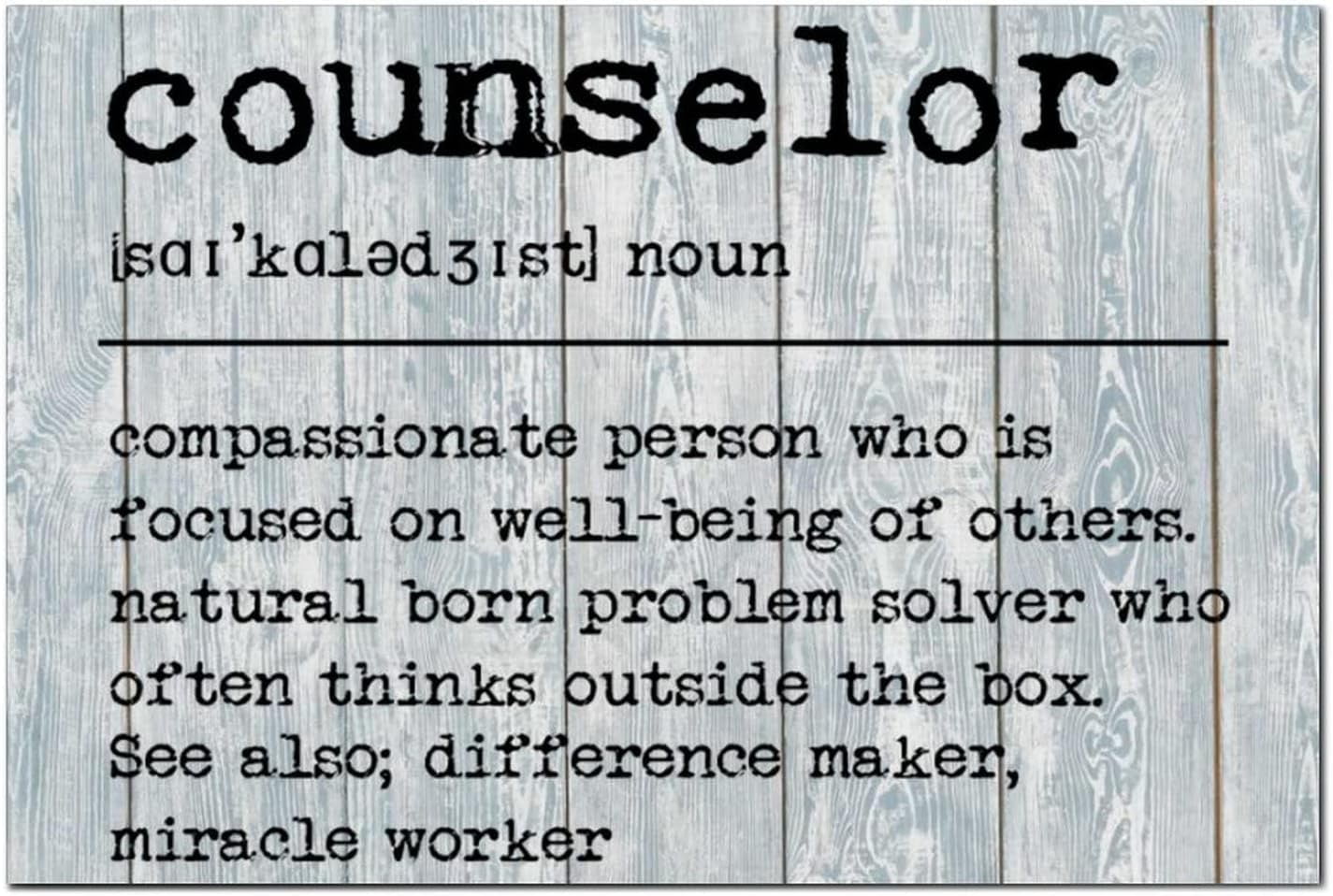 Inspirational Motto Decor Wall Art Counselor Definition Wooden Sign ...