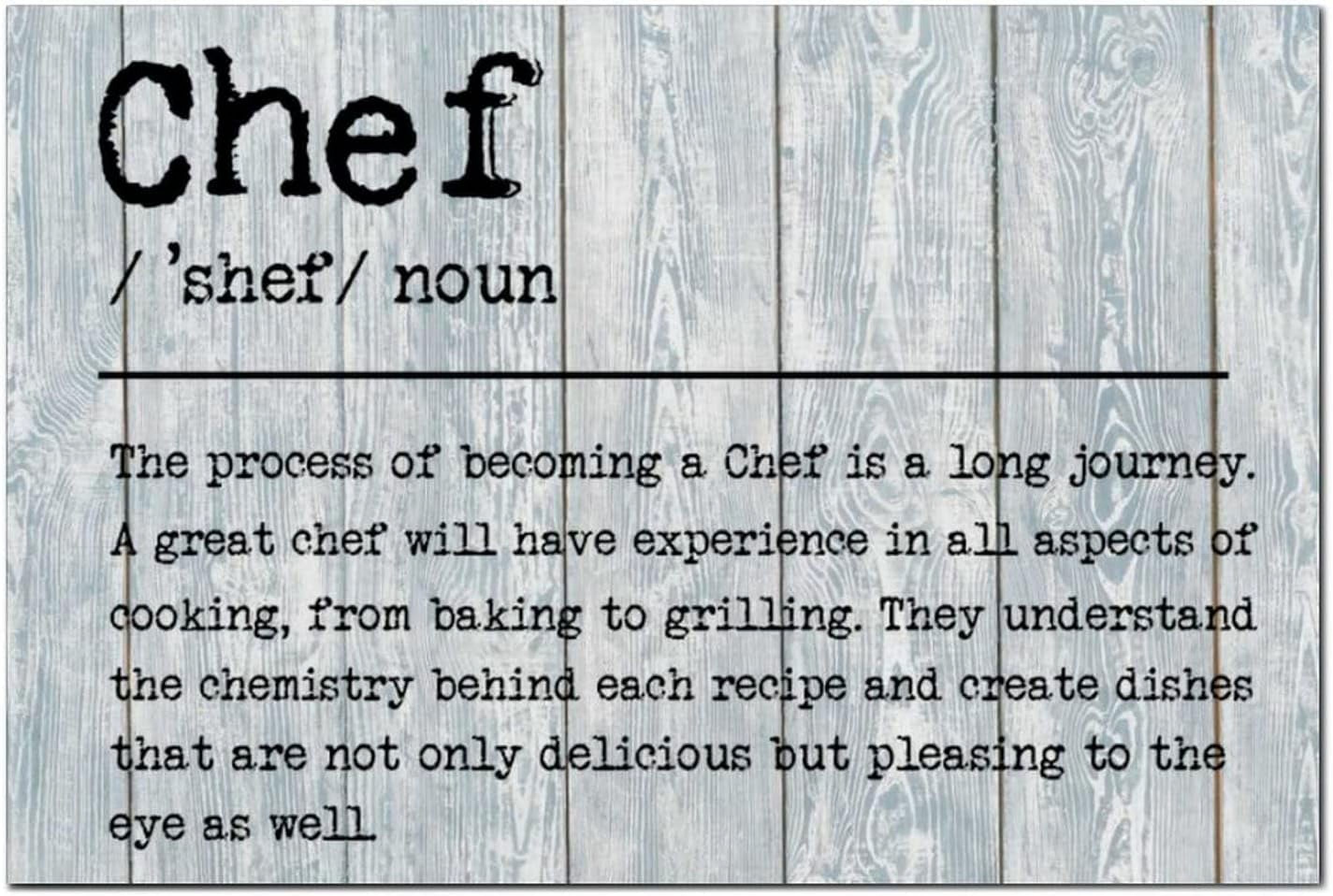 Inspirational Motto Wall Art Chef Definition Wooden Sign Shabby Chic ...
