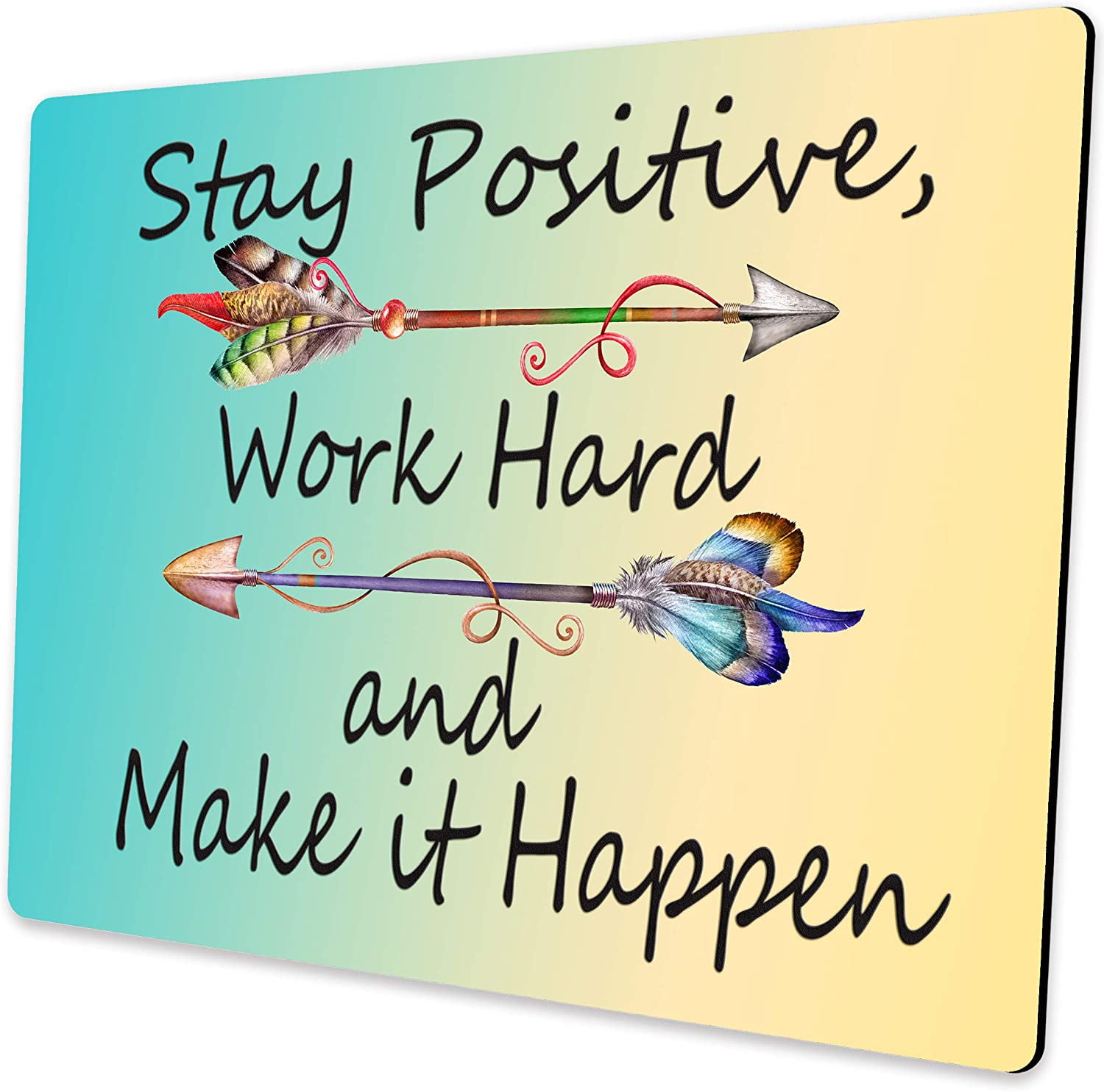 Inspirational Mouse Pad, Stay Positive Work Hard and Make It Happen ...
