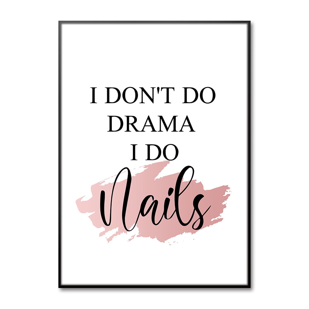 Inspirational Nail Beauty Canvas Art Poster Minimalist Pink and White ...
