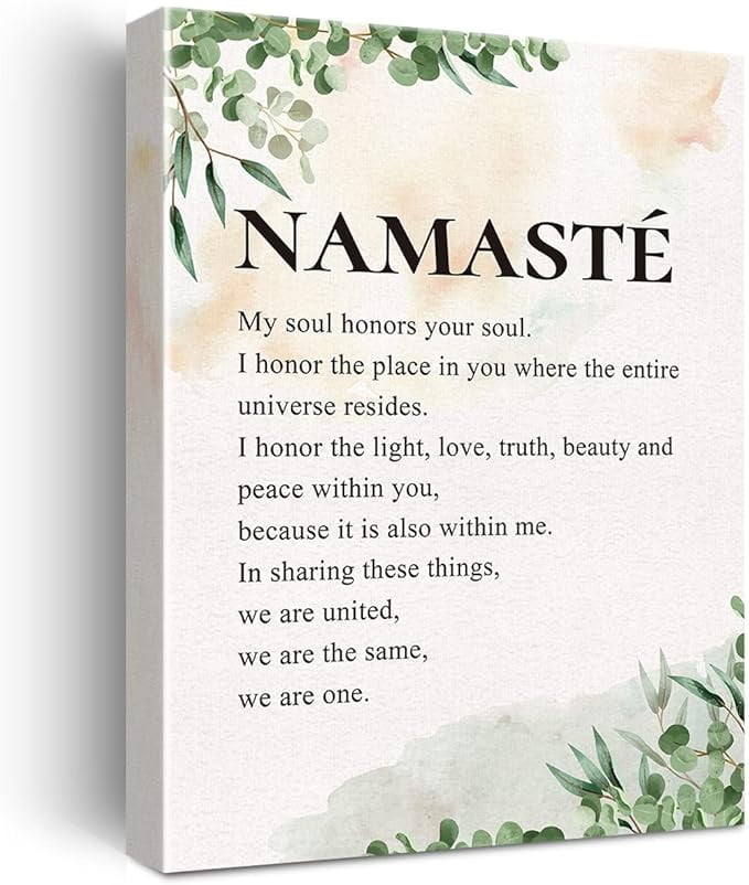 Inspirational Namaste Definition Print Yoga Namaste Paintings Canvas ...