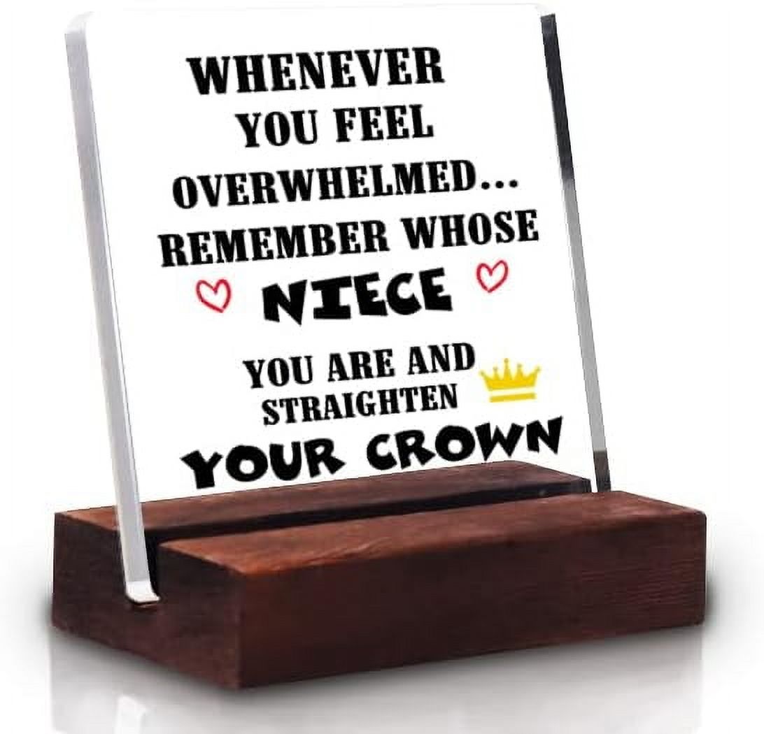 Inspirational Niece Gifts Clear Acrylic Sign for Niece Desk Sign For ...