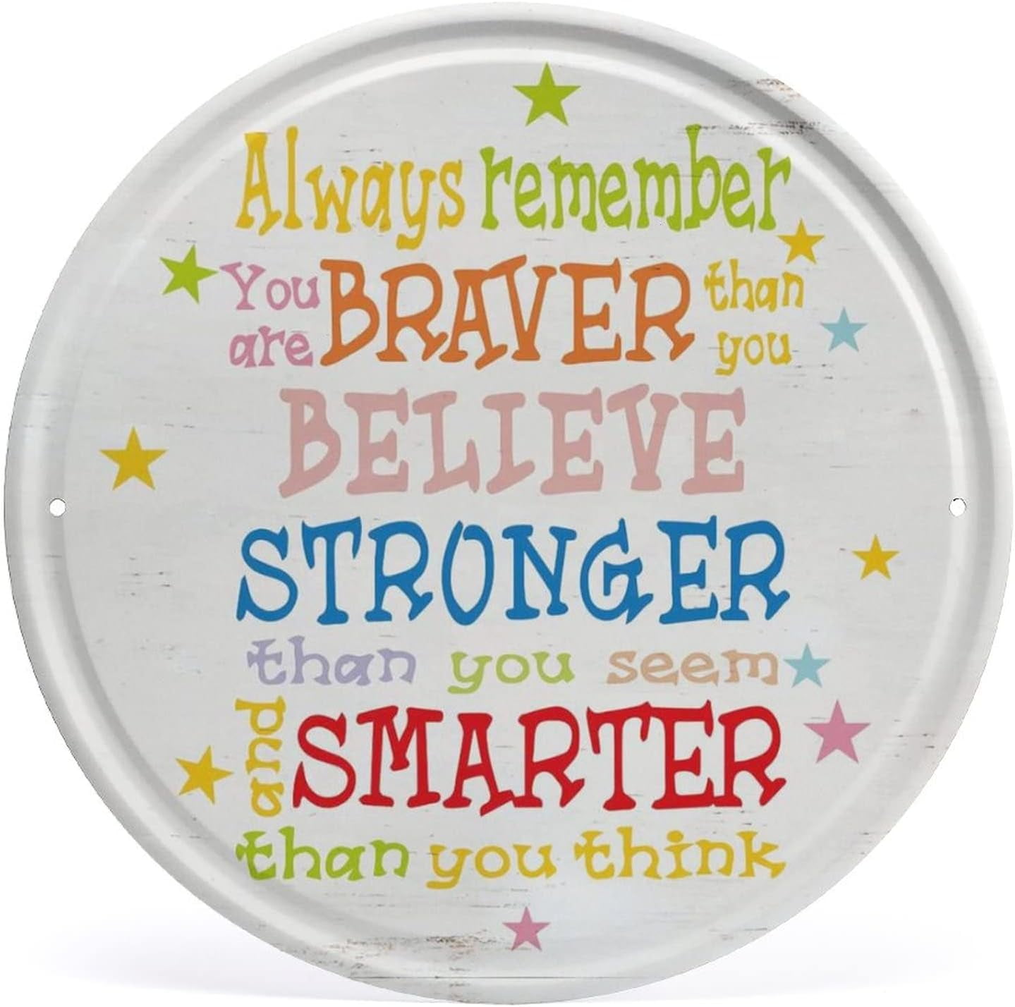 Inspirational Nursery Round Metal Tin Sign Always Remember You are ...