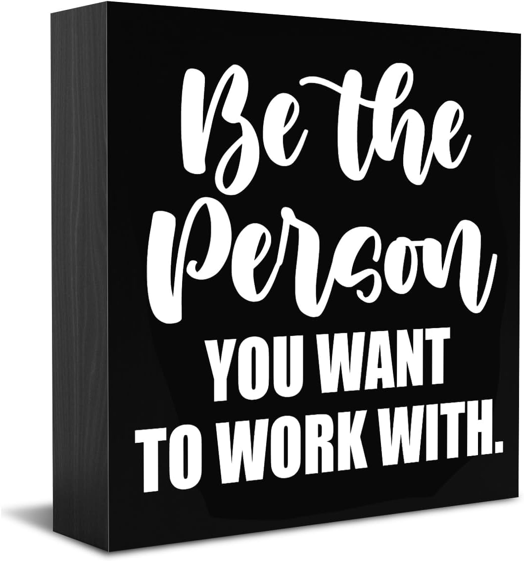 Inspirational Office Desk Decor Rustic Farmhouse Wooden Box Sign for ...