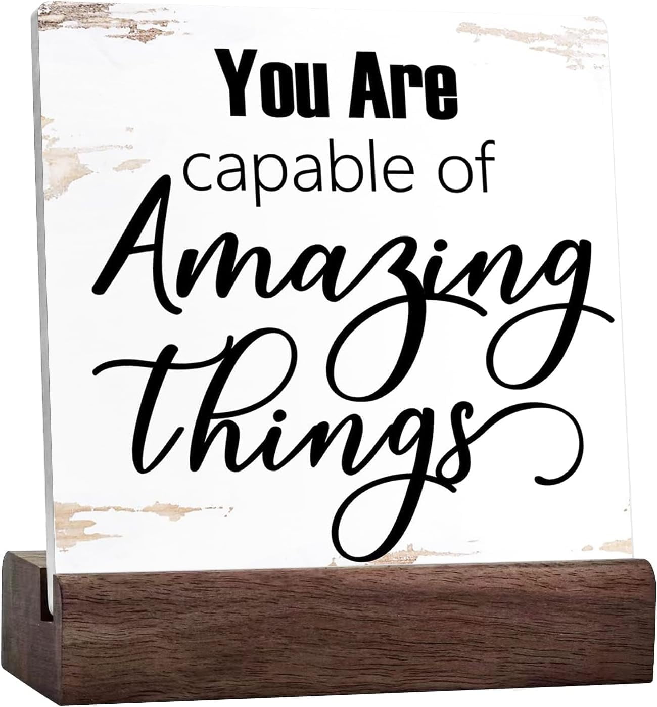 Inspirational Office Desk Decor,You Are Capable Of Amazing Things Sign ...