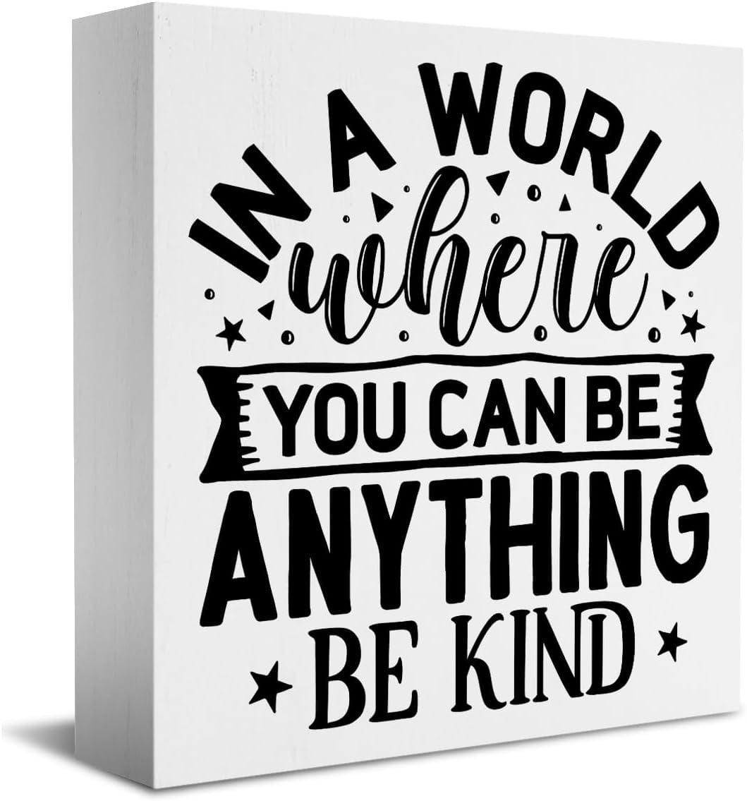 Inspirational Office Gifts for Coworkers Kindness Wooden Box Sign Home ...
