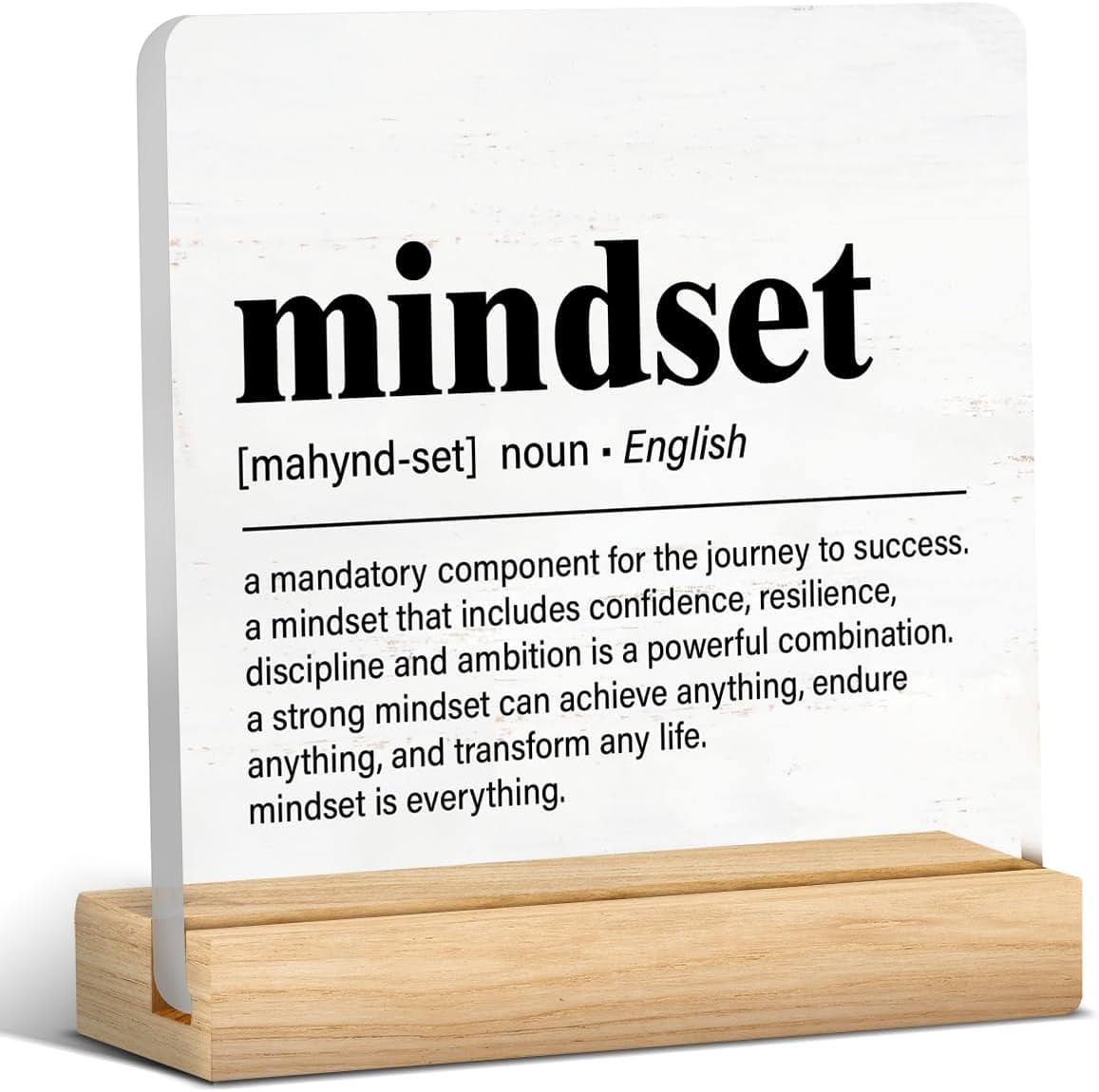 Inspirational Office Signs Mindset Definition Acrylic Desk Plaque Sign ...