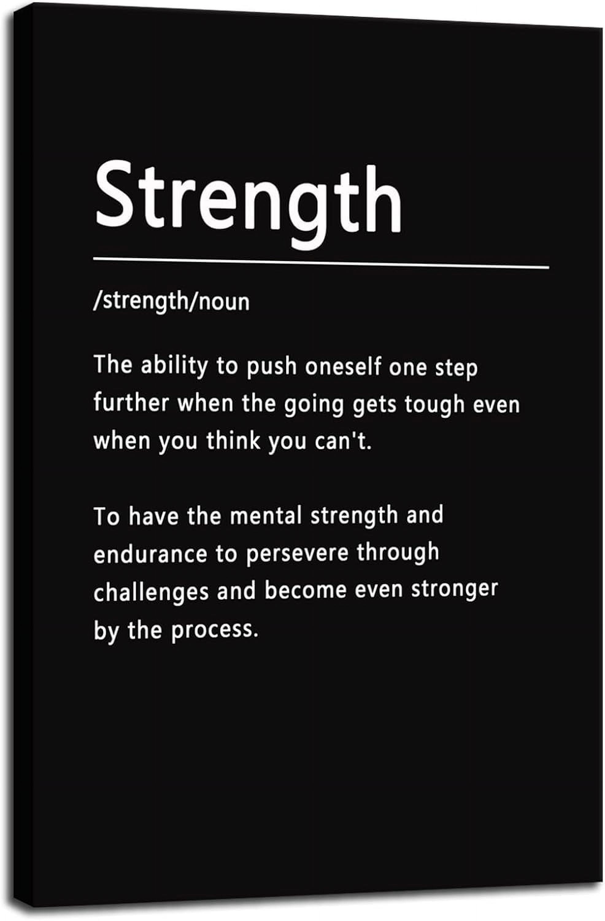 Inspirational Office Wall Art Strength Noun Inspirational Posters Quote ...
