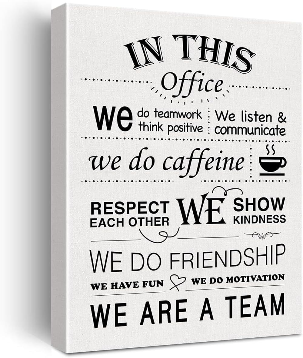 Inspirational Office Wall Art in This Office Quote Canvas Painting ...