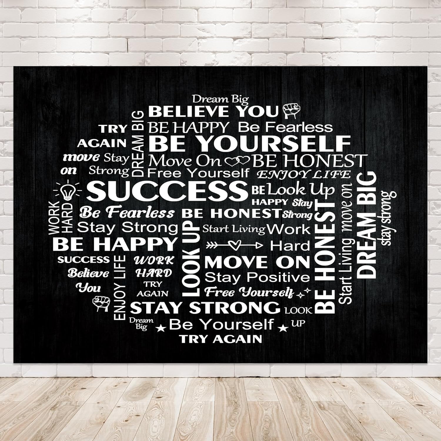 Inspirational Photo Backdrop Positive Black White Motivational ...