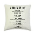 Inspirational Pillow Cover, Letter Print, Seven Rules of Life, Motivational Gifts for Daughter ...